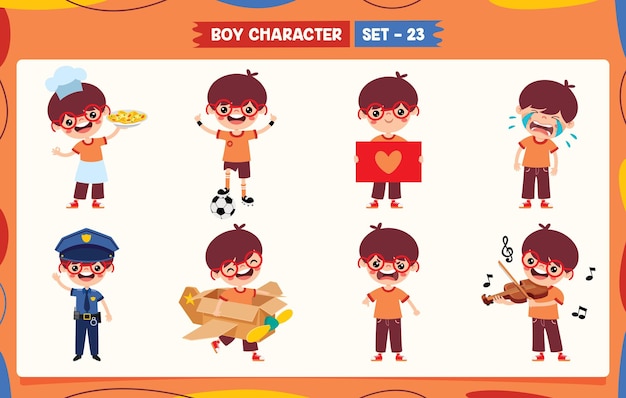 Diverse Collection of Engaging Boy Character Illustrations | Jiffy Designs