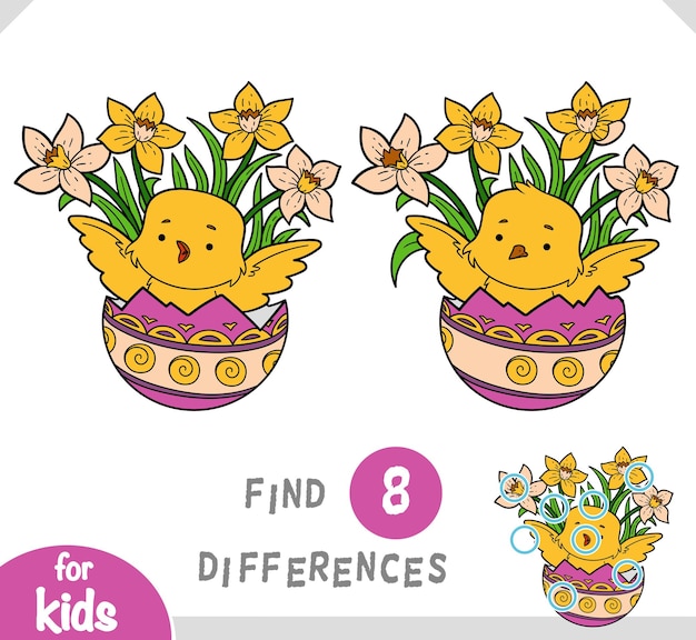 Smiling Daffodil Flowers in Decorated Pots - Find the Differences ...