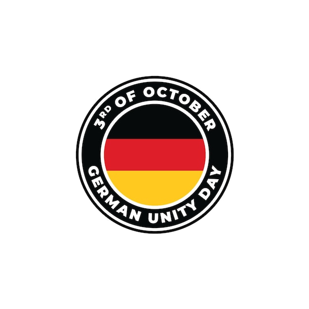 Patriotic German Unity Day Emblem with Vibrant Flag Colors | Jiffy Designs