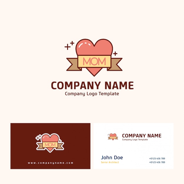 Charming Heart-Shaped Mom Logo with Ribbon Banner | Jiffy Designs