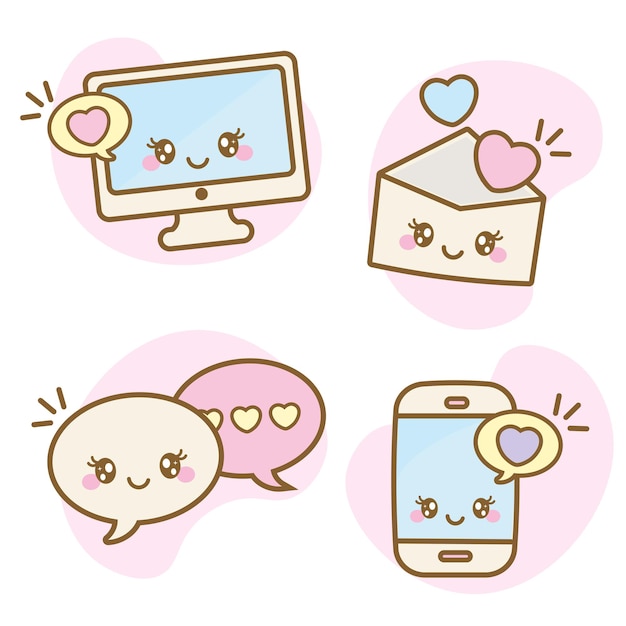 Cute Kawaii Tech Icons with Vibrant Colors and Expressions | Jiffy Designs