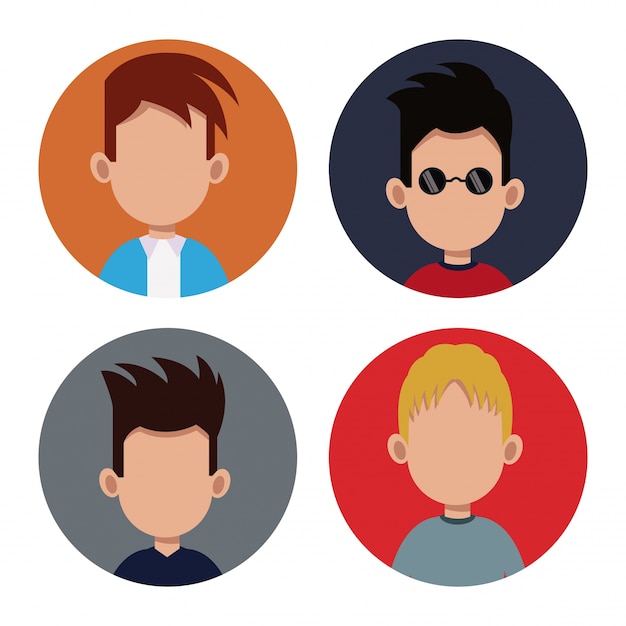 Stylized Circular Avatar Icons with Diverse Character Portraits | Jiffy ...