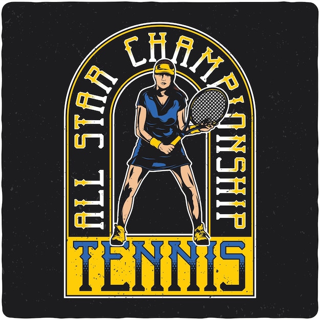 All Star Championship Tennis: Powerful Player Silhouette | Jiffy Designs