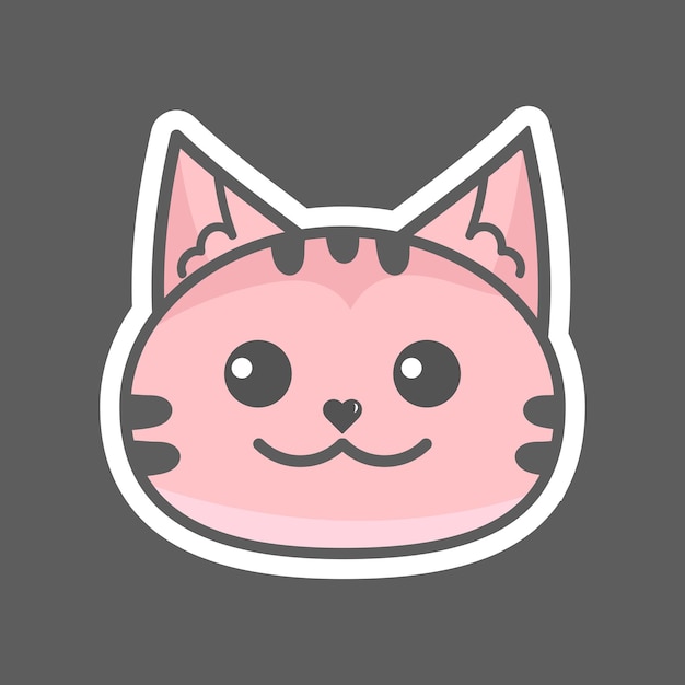 Adorable Cartoon Cat with Cute Facial Features | Jiffy Designs
