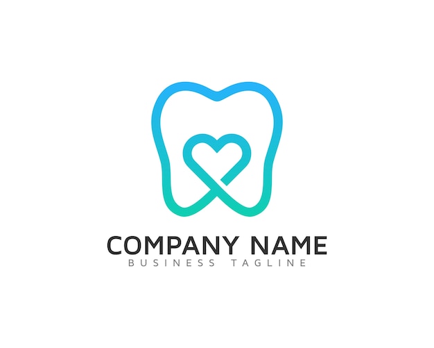 Elegant Intertwined Dental Clinic Heart Symbol Logo | Jiffy Designs