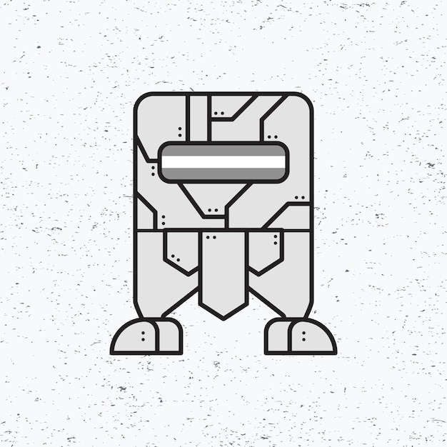 Geometric Robot Silhouette with Abstract Circuit Details | Jiffy Designs