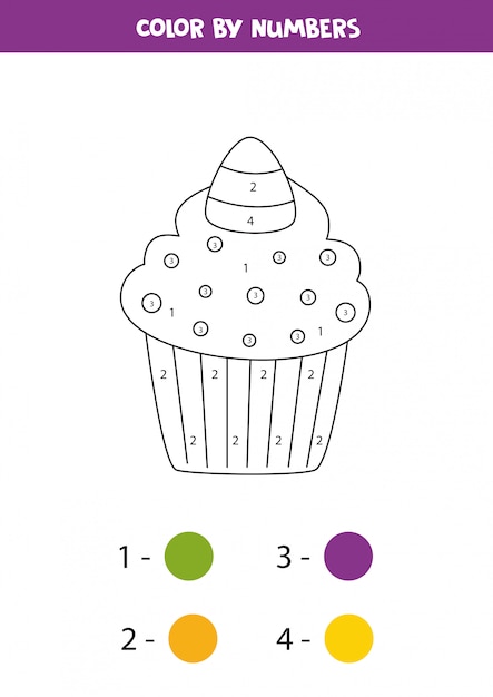 Vibrant Cupcake Color-by-Numbers Illustration | Jiffy Designs