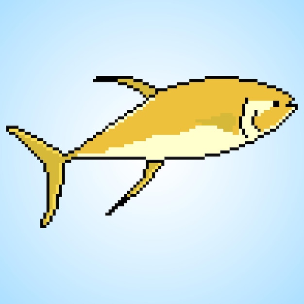 Vibrant Pixel Art Fish Swimming Through Waves | Jiffy Designs