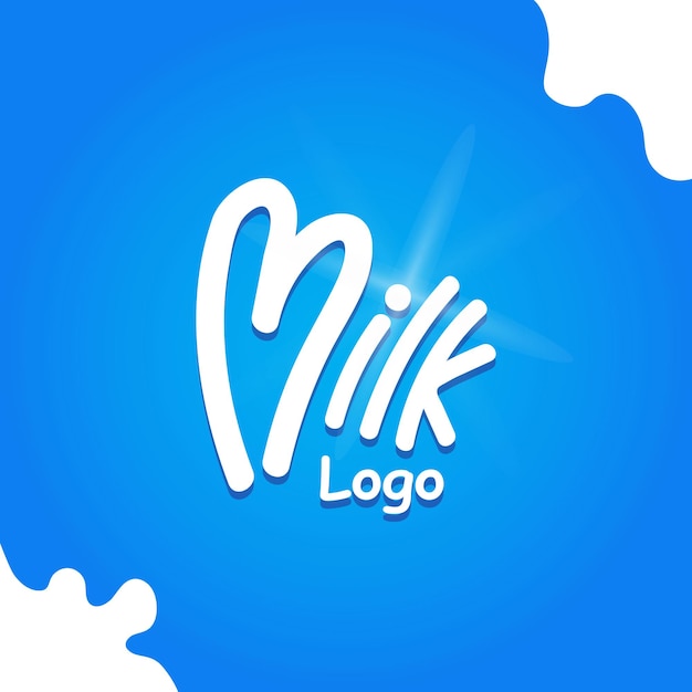 Stylized Milk Lettering Logo on Vibrant Blue Background | Jiffy Designs