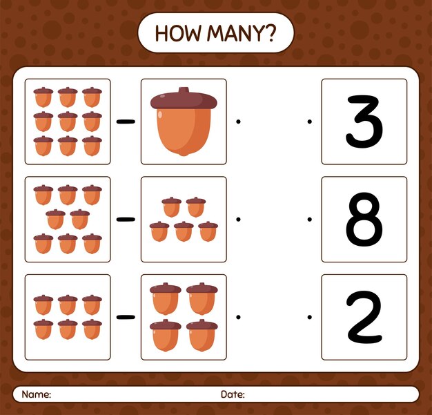 Counting Acorns: A Playful Math Exercise | Jiffy Designs
