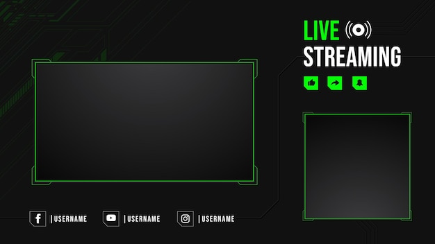 Vibrant Live Streaming Backdrop with Neon Green Accents | Jiffy Designs