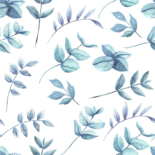 Elegant Botanical Foliage Pattern in Soft Blue Tones | Jiffy Designs