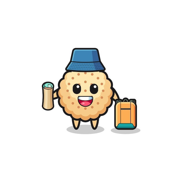 Adorable Biscuit Character Carrying Luggage on Vacation | Jiffy Designs
