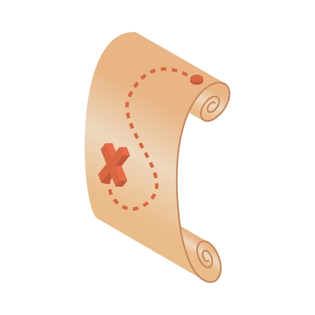 Whimsical Treasure Map Scroll with X Marks the Spot | Jiffy Designs