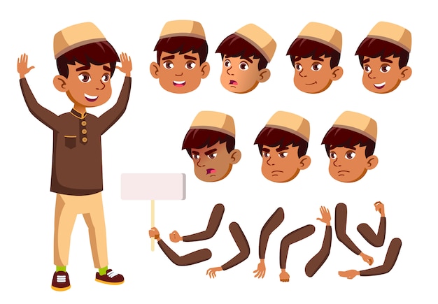 Diverse Collection of Animated Muslim Boy Character Assets | Jiffy Designs