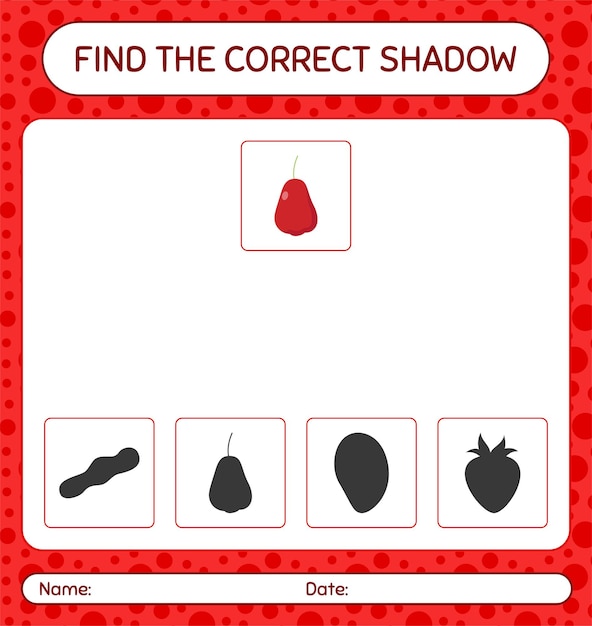 Spot the Matching Shadow of the Vibrant Strawberry | Jiffy Designs