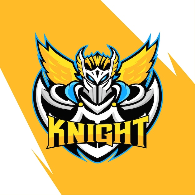 Majestic Knight Emblem with Winged Helmet and Sword | Jiffy Designs