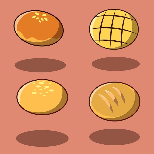 Delightful Assortment of Stylized Bread and Pastry Icons | Jiffy Designs