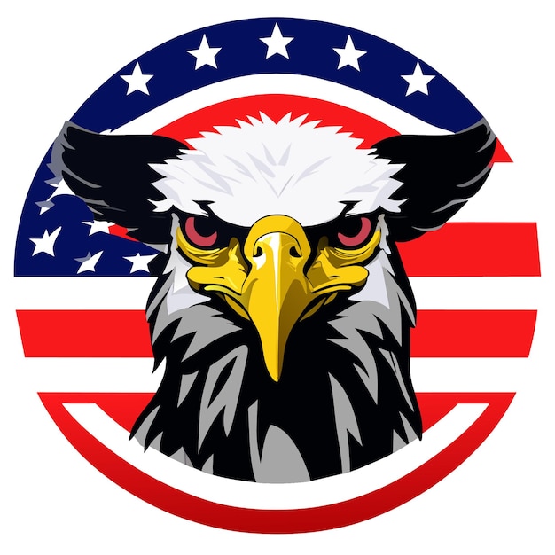 Majestic American Bald Eagle Emblem with Patriotic Flair | Jiffy Designs