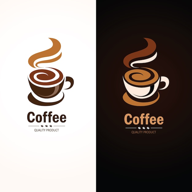 Stylized Coffee Cup Logos with Steaming Aroma Illustration | Jiffy Designs