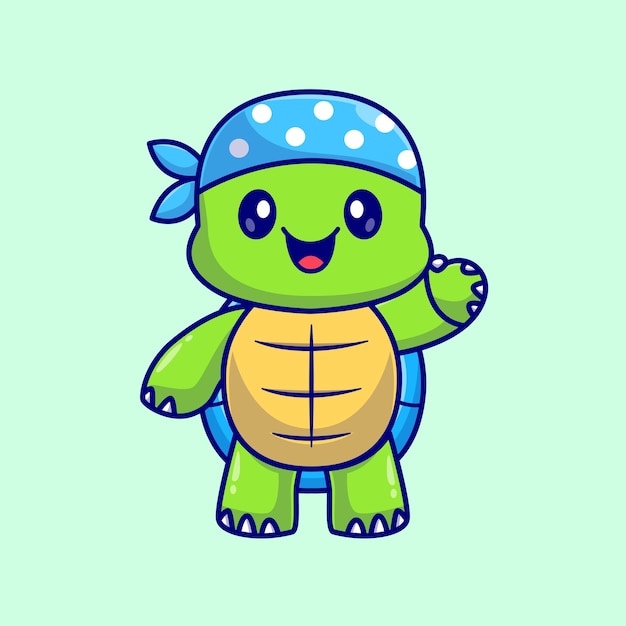 Adorable Polka Dot Turtle Character in Bandana | Jiffy Designs