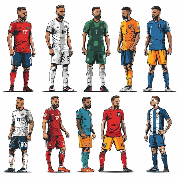 Diverse Collection of Vibrant Soccer Player Uniforms and Kits | Jiffy ...