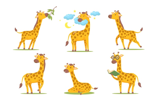 Charming Collection of Playful Giraffe Illustrations | Jiffy Designs