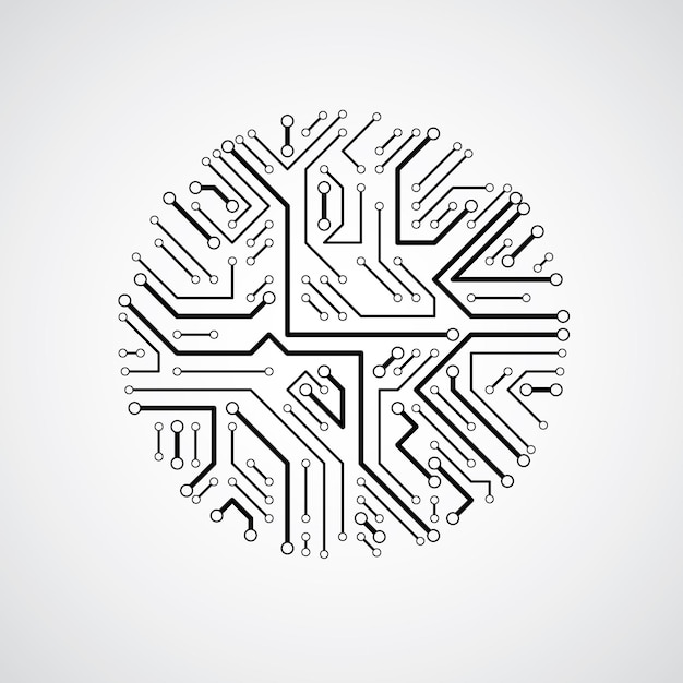 Intricate Circuitry Emblem: A Technological Masterpiece | Jiffy Designs