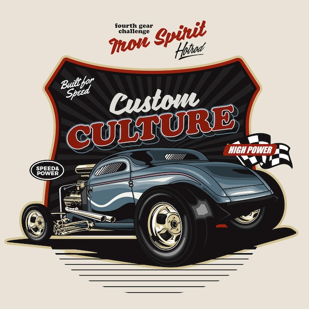 Vintage Hot Rod with Retro-Inspired Custom Culture Design | Jiffy Designs