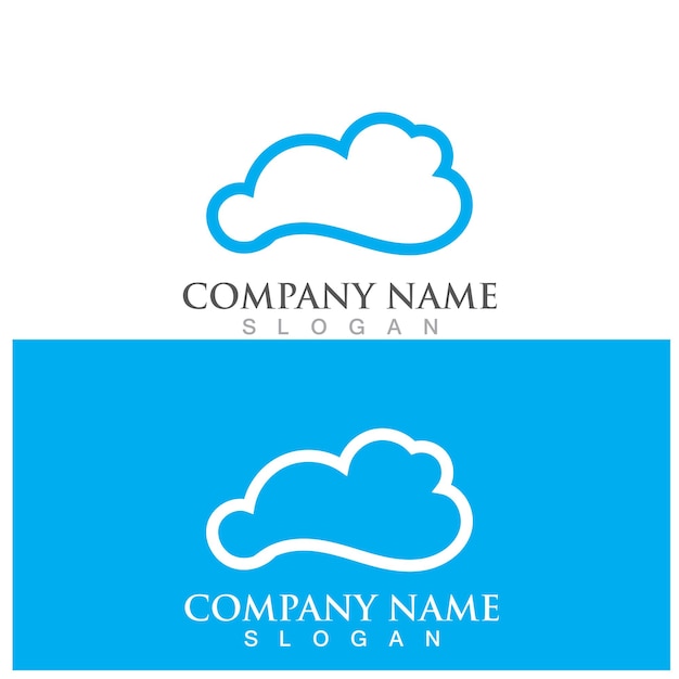 Elegant Blue Cloud Logo Design with Company Name | Jiffy Designs
