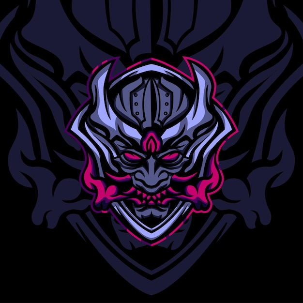 Fierce Demonic Visage: Captivating Emblem Design | Jiffy Designs