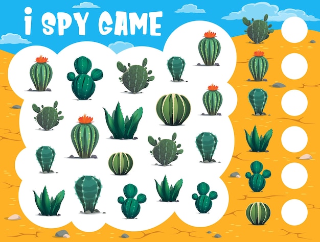 Vibrant Cactus Collection: An I Spy Adventure in the Desert | Jiffy Designs