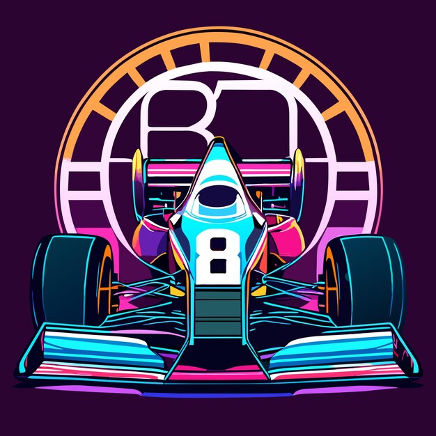Vibrant Retro Formula One Race Car Design | Jiffy Designs