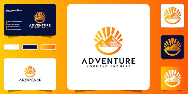 Vibrant Adventure Brand Identity with Sunrise Emblem and Tagline ...