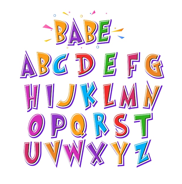 Vibrant Playful Alphabet with Colorful Cartoon-Style Letters | Jiffy ...