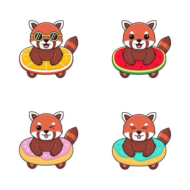 Adorable Red Panda Sticker Collection with Vibrant Designs | Jiffy Designs
