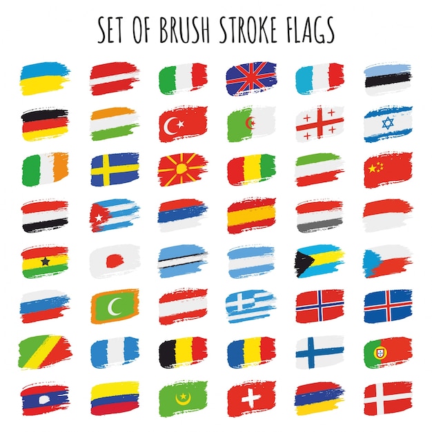 Vibrant Brush Strokes: A Colorful World of Flags | Jiffy Designs