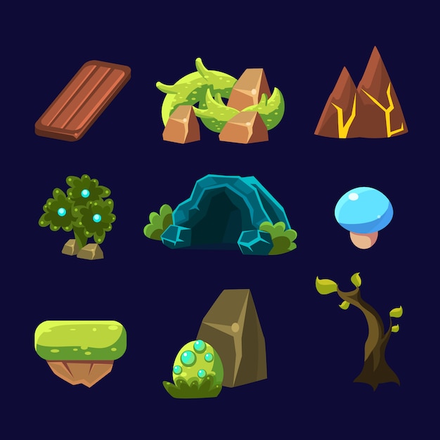 Vibrant Collection of Stylized Nature-Inspired Graphic Elements | Jiffy ...