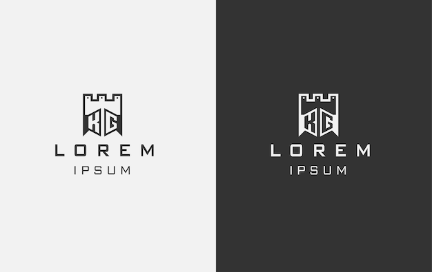 Minimalist Monogram with Geometric Castle Towers | Jiffy Designs
