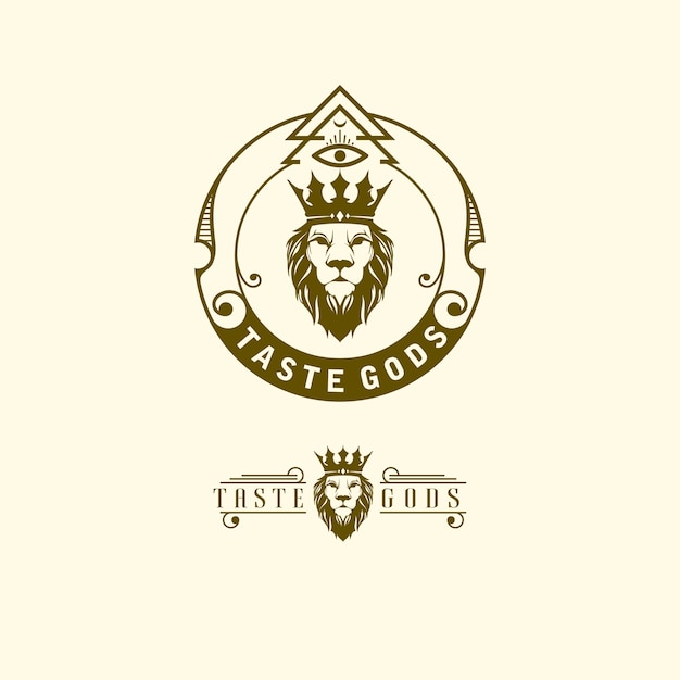 Majestic Crowned Lion Symbol with Watchful Eye | Jiffy Designs