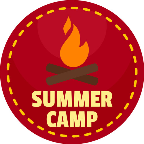 Summer Camp Fire Logo. Flat Illustration Of Summer Camp Fire Vector ...
