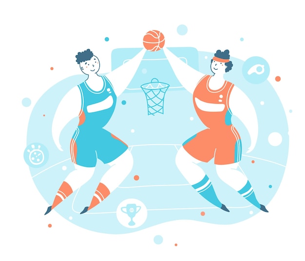 Energetic Basketball Players in Dynamic Poses | Jiffy Designs