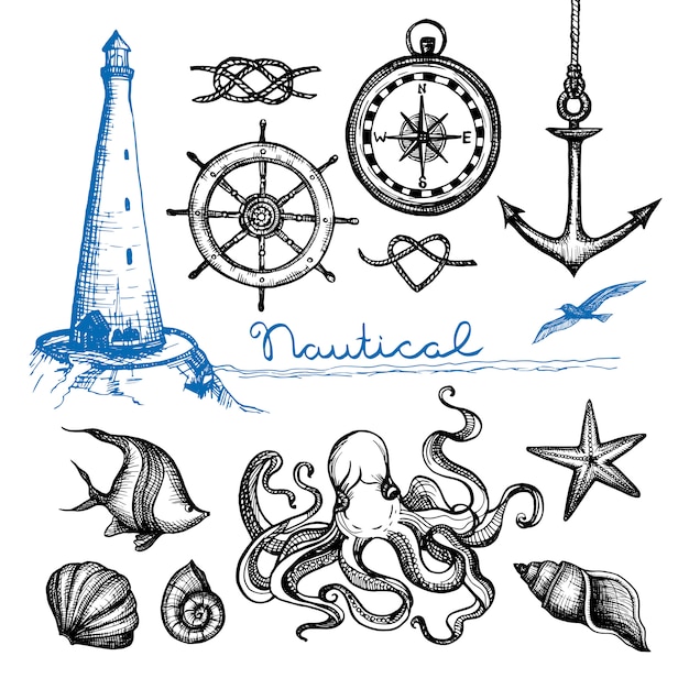 Captivating Nautical Imagery: Iconic Symbols and Marine Life | Jiffy ...