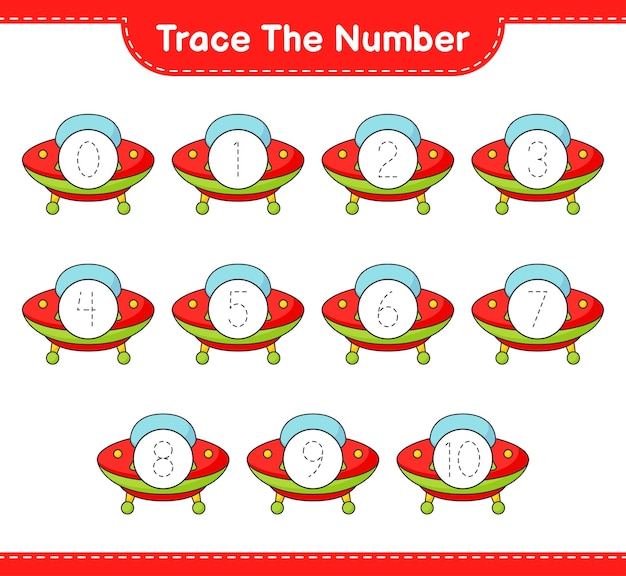 Adorable Alien Spacecraft Tracing Numbers for Kids | Jiffy Designs