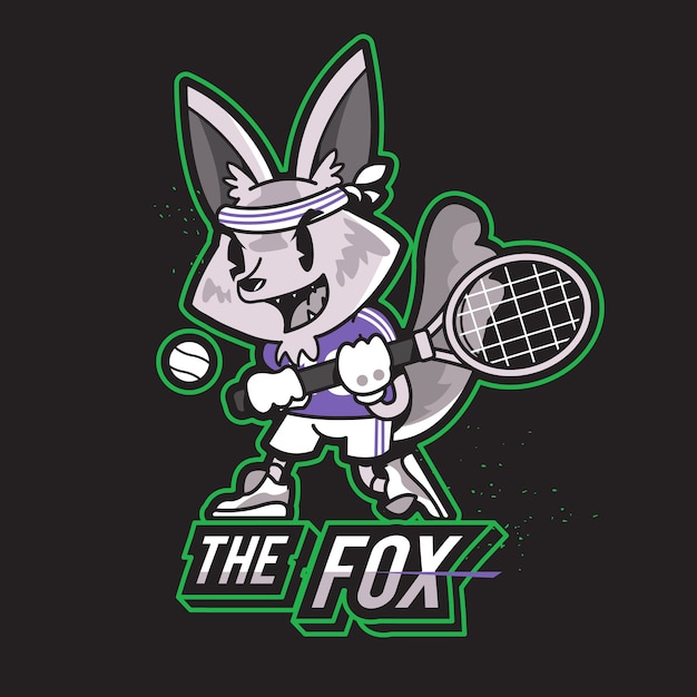 Sporty Cartoon Fox Mascot Holding Tennis Racket | Jiffy Designs