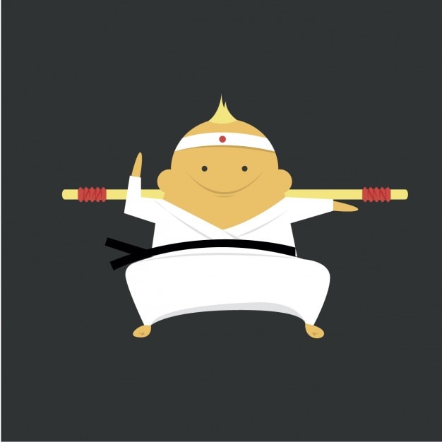 Smiling Sumo Wrestler Holding Chopsticks Illustration | Jiffy Designs
