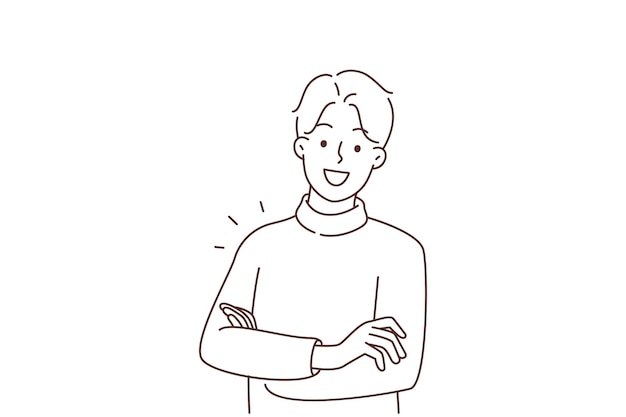 Cheerful Stick Figure in Casual Attire | Jiffy Designs