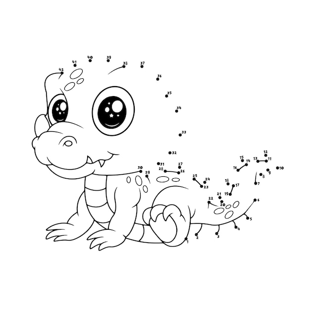 Adorable Cartoon Creature: Connect the Dots to Reveal the Design ...