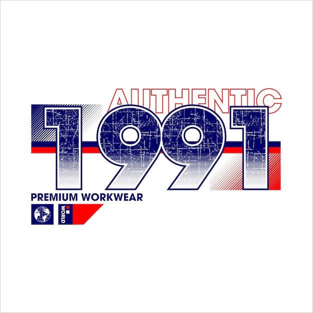 Authentic 1991 Premium Workwear Graphic Design | Jiffy Designs