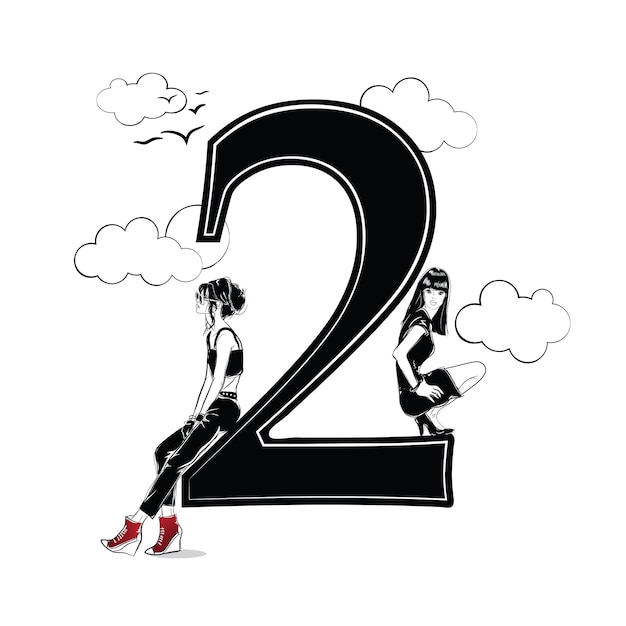 Silhouetted Figures Framed by Dramatic Number Two | Jiffy Designs